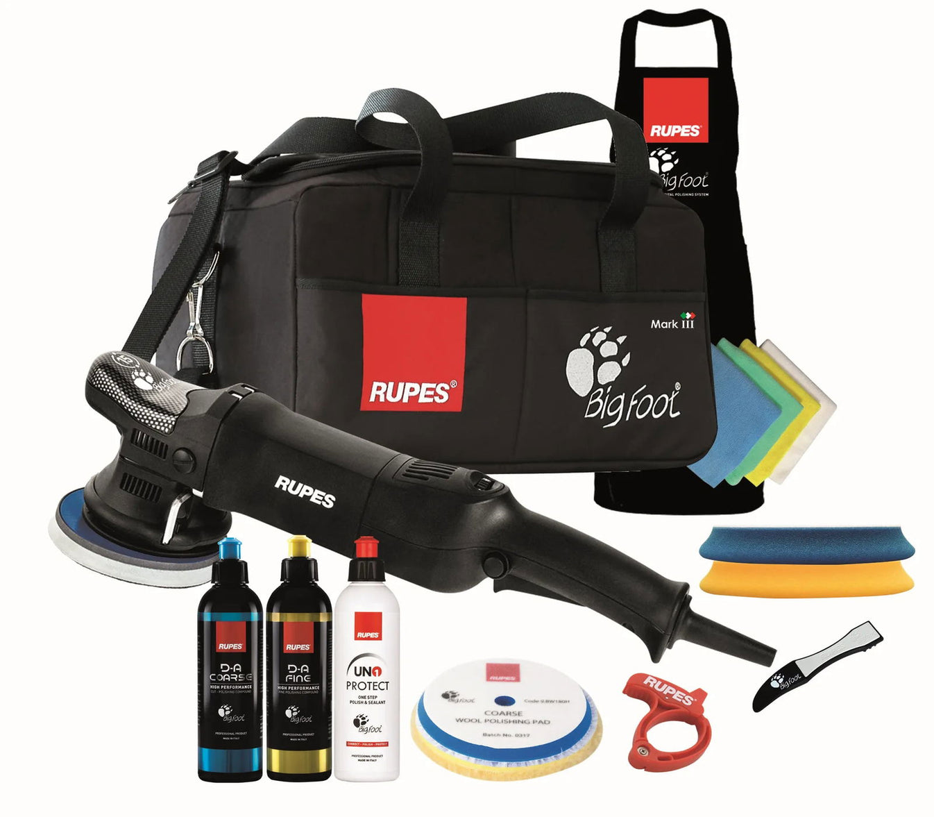 RUPES Bigfoot (15 mm throw) Polisher Deluxe Kit Edition – PDP